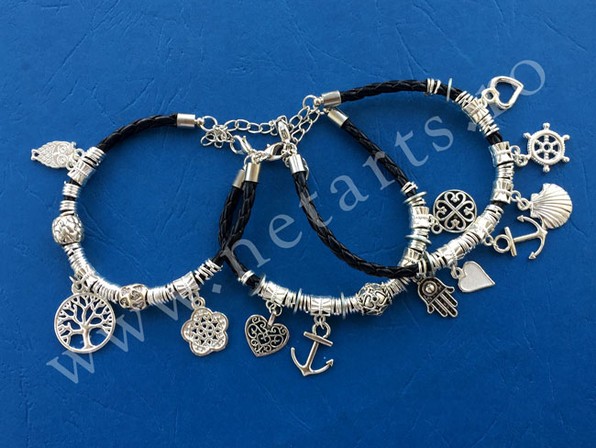 Bratari din Piele cu Charmuri, Talismane Personalizate - netarts.ro