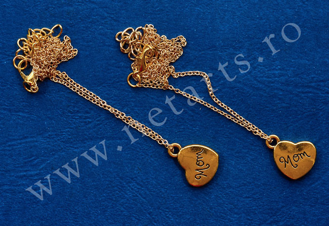 Lantisoare Aurii cu Pandantive Metalice Aurii - netarts.ro
