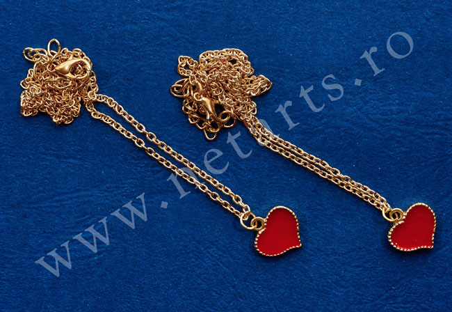 Lantisoare Aurii cu Pandantive Metalice Aurii - netarts.ro